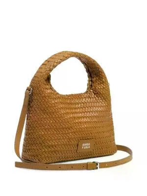 Bimba Y Lola Small Lime Plaited Leather Paper Bag