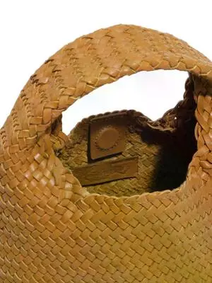 Bimba Y Lola Small Lime Plaited Leather Paper Bag