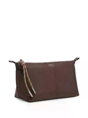 Bimba Y Lola Large Mocha Nylon Trapecio Toiletry Bag - Brown