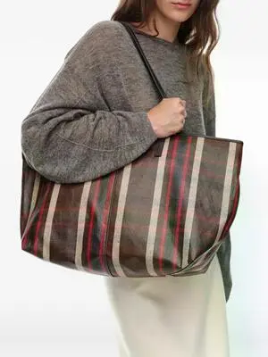 Bimba Y Lola Large Oak Tartan Shopper Bag