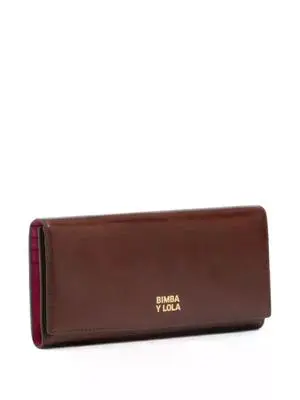 Bimba Y Lola Dark Tan Leather Continental Wallet - Brown
