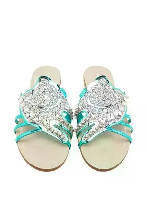 Miu Miu Glitter Embellished Sandals