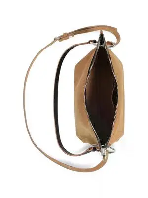 Bimba Y Lola Medium Natural Suede Trapecio Bag