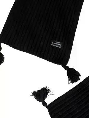 SALON C. LUNDMAN Ribbed Tassel-detail Scarf