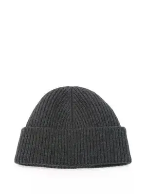 AMI Paris Ami Ami De Coeur Ribbed-Knit Beanie Grey