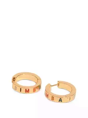 Bimba Y Lola Medium Multicolored Logo Hoop Earrings