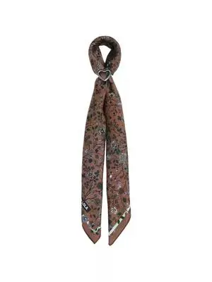 Bimba Y Lola Lace Floral Scarf Charm - Brown