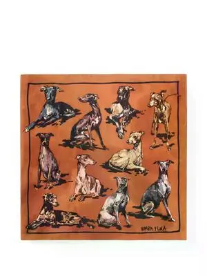 Bimba Y Lola Caramel Greyhounds Scarf - Brown