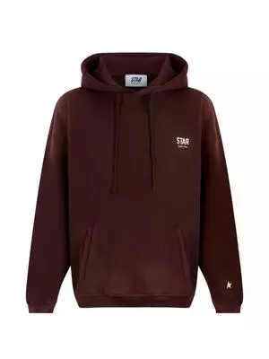 GOLDEN GOOSE Cotton Oversized Hooded Sweatshirt With Logo Detail - Red