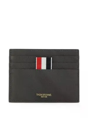 Thom Browne Grained Leather Card Holder - Grey
