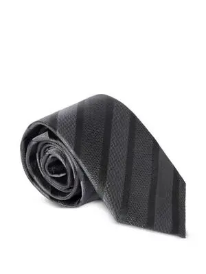 Brunello Cucinelli Texured Tone-on-tone Stripe Silk Tie