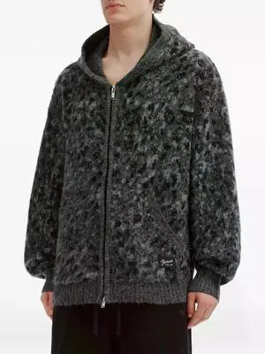 FIVE CM Leopard-pattern Zip-up Hoodie