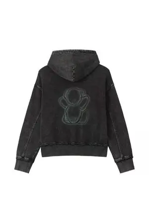 Izzue Acid-wash Bear-motif Hoodie