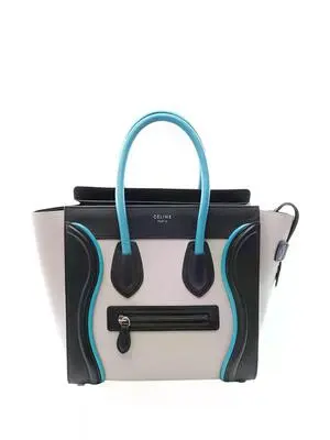 Celine Micro Tricolor Leather Luggage Tote Bag