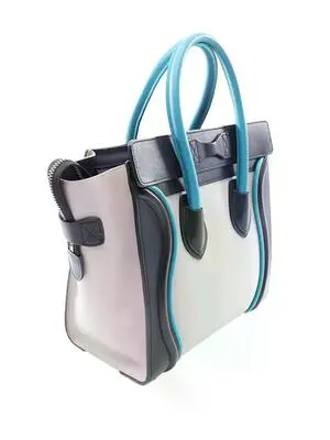 Celine Micro Tricolor Leather Luggage Tote Bag