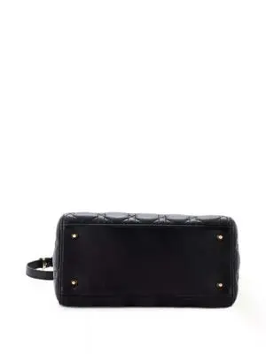 Dior Lady Bag Cannage Quilt Lambskin Satchel - Black