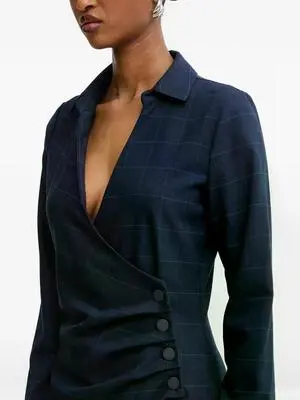 MORGAN Check-pattern Wrap Mini Dress