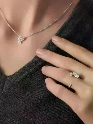REPOSSI 18kt White Gold Serti Sur Vide Diamond Necklace