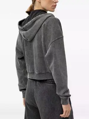 Hugo Relaxed-fit Cropped Hoodie With Washed Box Logo