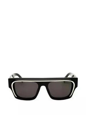 Palm Angels Salton Rectangle-frame Sunglasses - Black