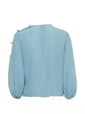 Red Valentino Bow-detail Silk Blouse - Blue