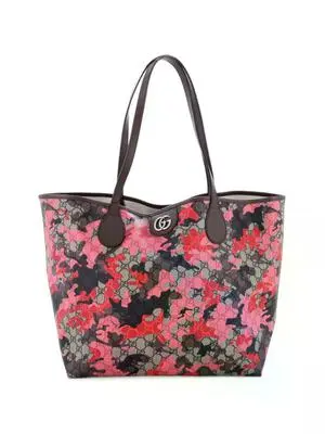 Gucci Gg Open Gg Camouflage Coated Canvas Large Tote Bag