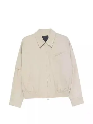 Tibi Luxe Spring Twill Bomber Jacket - Neutrals