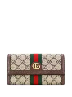 Gucci Ophidia Continental Wallet Gg Coated Canvas Small Wallets Brown