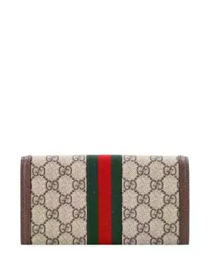 Gucci Ophidia Continental Wallet Gg Coated Canvas Small Wallets - Brown