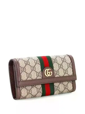 Gucci Ophidia Continental Wallet Gg Coated Canvas Small Wallets - Brown