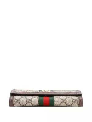 Gucci Ophidia Continental Wallet Gg Coated Canvas Small Wallets - Brown