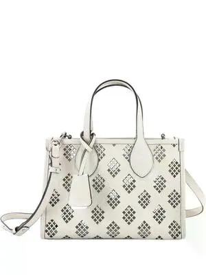 Gucci Convertible Gg Debossed Laser Cut Leather Small Tote Bag