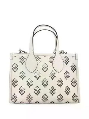 Gucci Convertible Gg Debossed Laser Cut Leather Small Tote Bag