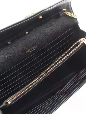 Saint Laurent 2010s Cassandra Chain Wallet - Black
