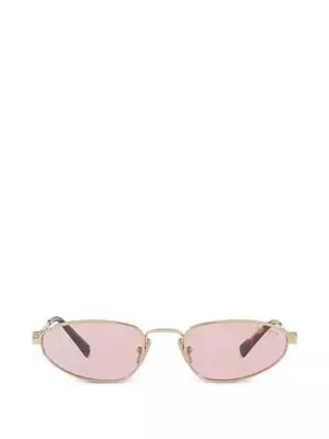 Miu Miu Tone Oval Sunglasses - Gold