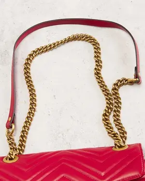 FWRD RENEW Gucci Gg Marmont Shoulder Bag - Red