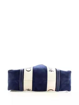 Chloé Woody Suede With Canvas Medium Tote Bag