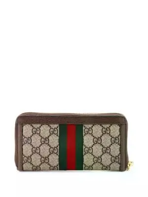 Gucci Ophidia Zip Around Wallet Gg Coated Canvas Small Wallets