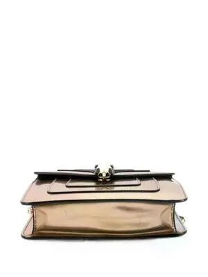 BVLGARI Serpenti Forever Square Metallic Leather Small Shoulder Bag