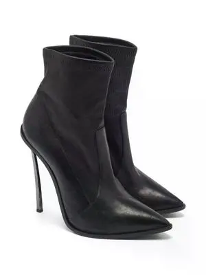 Fendi Blade Leather Pointed Toe Ankle Boots