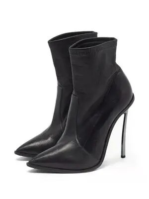 Fendi Blade Leather Pointed Toe Ankle Boots