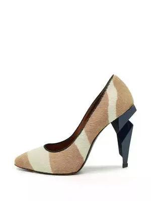 Fendi Diamond Sculptural-heel Pumps - Neutrals