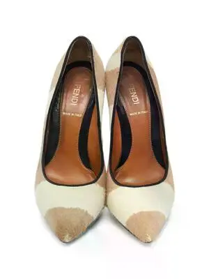 Fendi Diamond Sculptural-heel Pumps - Neutrals