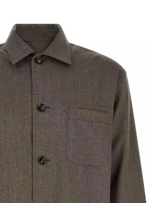 Brioni Mélange-effect Long-sleeve Shirt