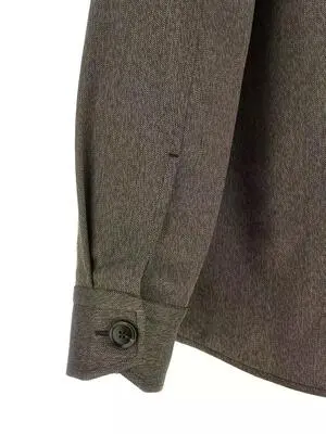 Brioni Mélange-effect Long-sleeve Shirt