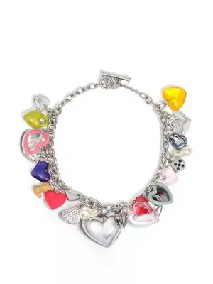 Bimba Y Lola Hearts-multicharm Necklace - Silver