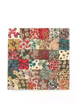 Bimba Y Lola Floral Patchwork Scarf - Brown