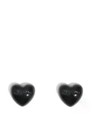 Bimba Y Lola Enameled Heart Earrings - Black