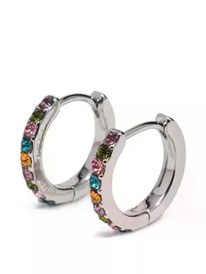 Bimba Y Lola Small Hoop Earrings With Multicolor Crystals