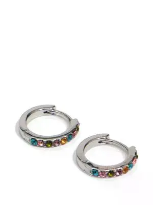 Bimba Y Lola Small Hoop Earrings With Multicolor Crystals